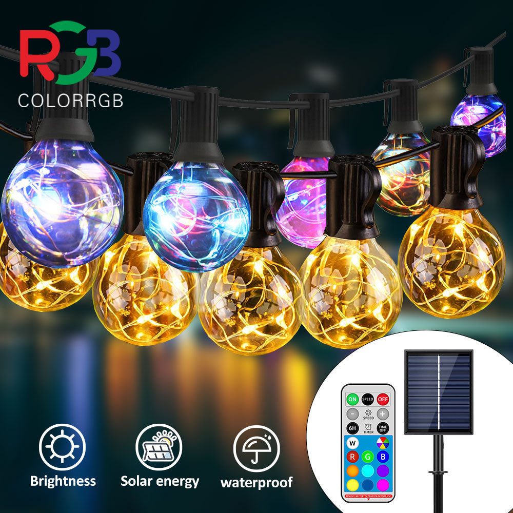 Solar Globe String Lights RGB 8 Modes – gardenstarshop